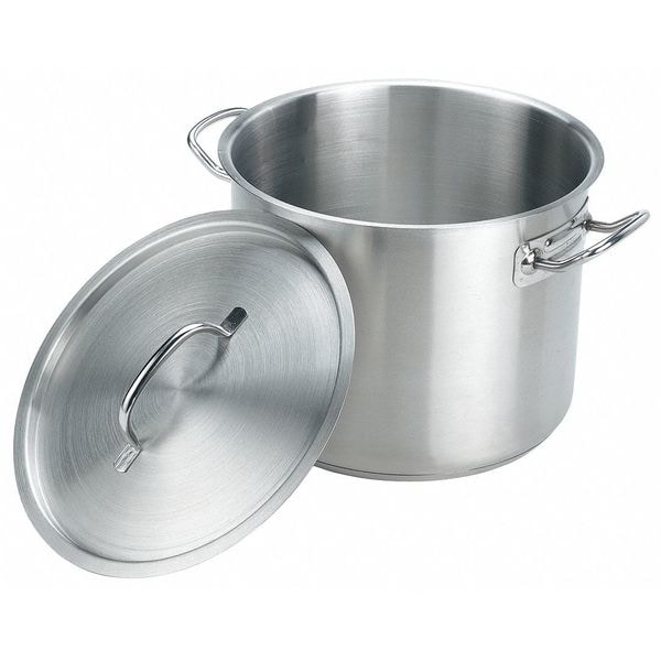 Crestware Stock Pot w/Cover, 12 qt, 12-1/2 In., SS SSPOT12 | Zoro