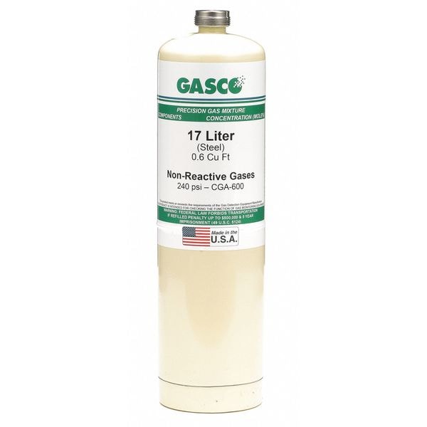 Gasco Calibration Gas, Zero Air, 17 L, CGA 600 Connection, +/-5% ...