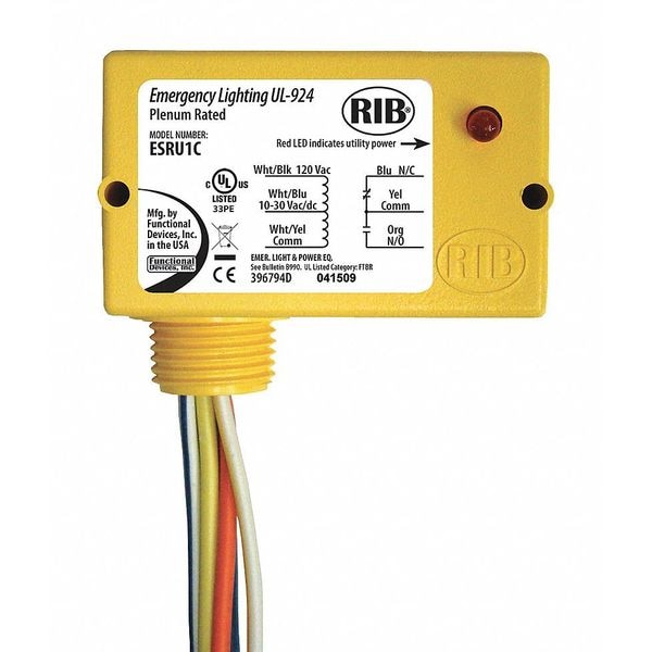 Functional Devices-Rib Enclosed Pre-Wired Relay, 10A@120-277VAC ESRU1C ...