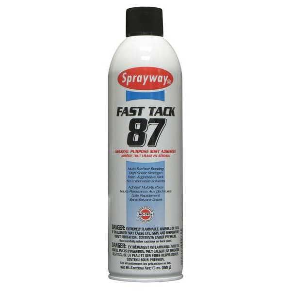 Sprayway Spray Adhesive, Fast Tack 87 Series, White, 20 oz, Aerosol Can ...