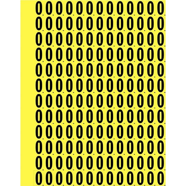 Electromark Number Label, 0, Black/Yellow INTKY.78NB0 | Zoro