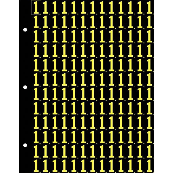 Electromark Number Label, 1, Yellow/Black SUNYK.78NB1 | Zoro