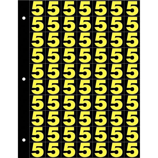 Electromark Number Label, 5, Yellow/Black INTYK1.0NB5 | Zoro
