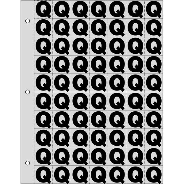 Electromark Letter Label, Q, Black/Silver REFLKS1.0NBQ | Zoro