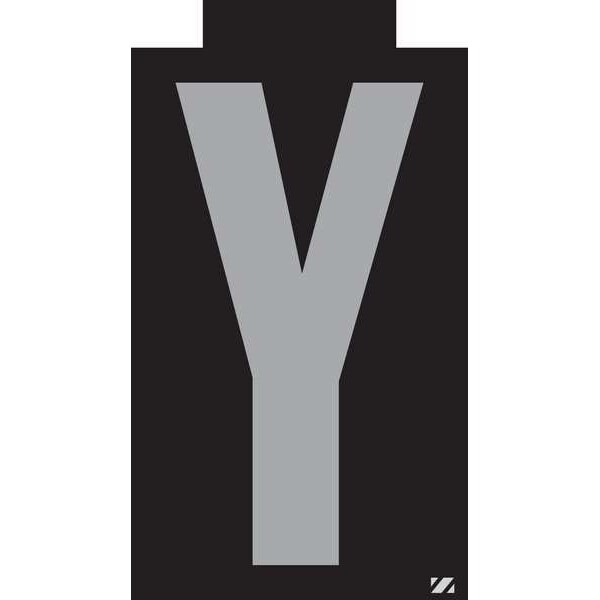 Electromark Letter Label, Y, Silver/Black, PK25 SUNSK2.5Y | Zoro