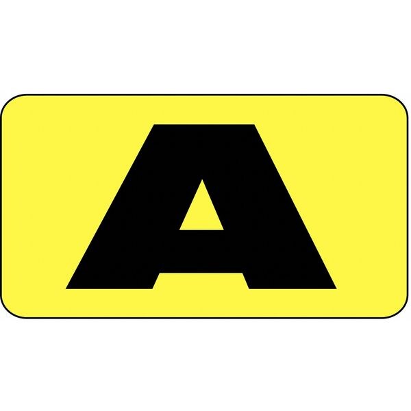 Electromark Letter Card, A, 5/8In, Yllw/Blk, PK100 SLIDE1FA | Zoro