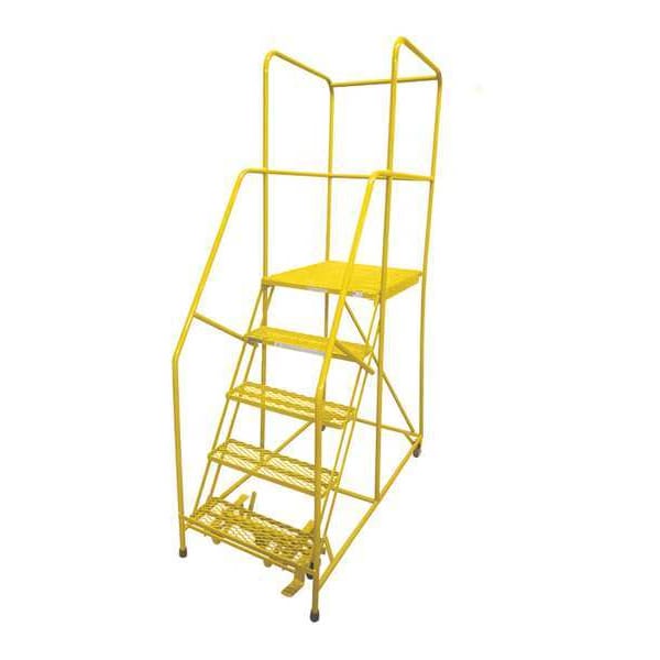 Cotterman 80 in H Steel Rolling Ladder, 5 Steps, 450 lb Load Capacity ...