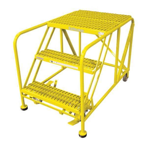 Cotterman Work Platform, 3 Step, Steel, 30In. H. 3WP2424A3B4B8AC2P6 | Zoro