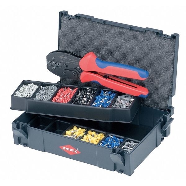 Knipex Crimper and Connector Kit, Overall Length 7 in, Capacity 20 to ...