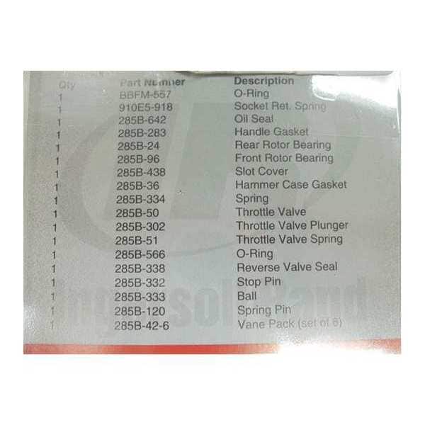 INGERSOLL RAND Tune Up Kit (285B-TK1) | Zoro