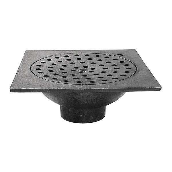 Jones Stephens Square Bell Trap, cast iron, 3", No-Hub D76303 | Zoro
