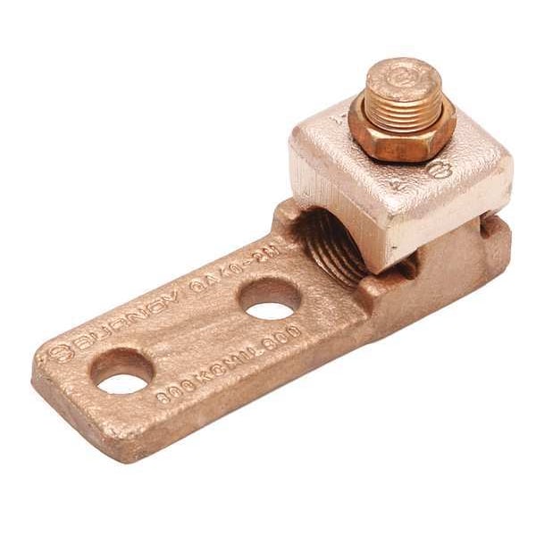 Burndy Mechanical Lug, 1000 kcmil Max, 1 Conductor, 2 Hole, 1/2 in Stud ...