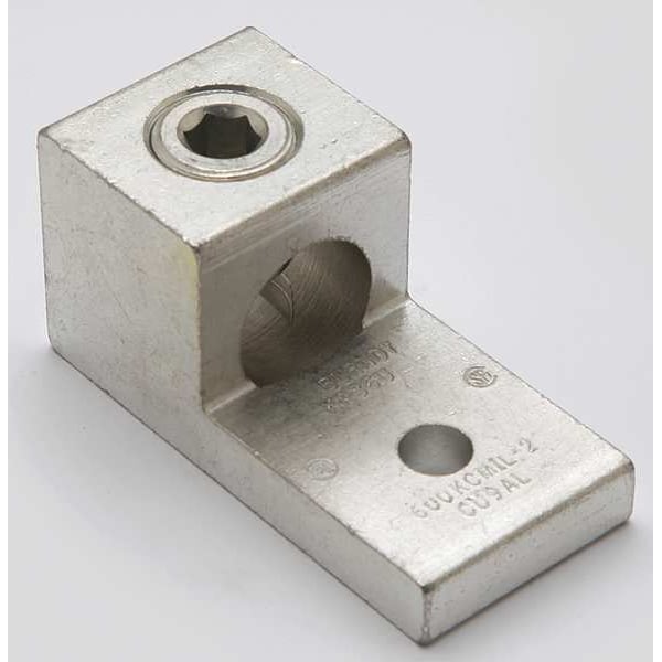 Burndy Mechanical Lug, 600 kcmil Max, 1 Conductor, 1 Hole, 3/8 in Stud ...