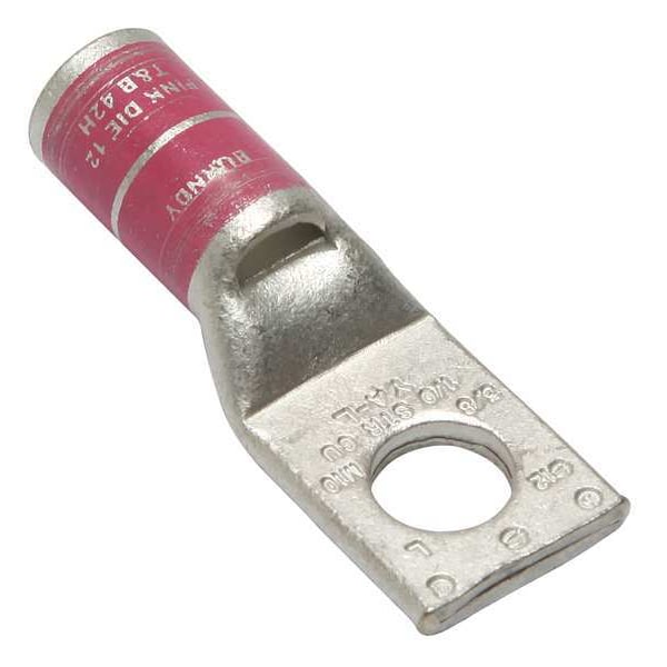 Burndy One-Hole Compression Lug, 1/0 AWG Max, 3/8 in Stud, Standard ...