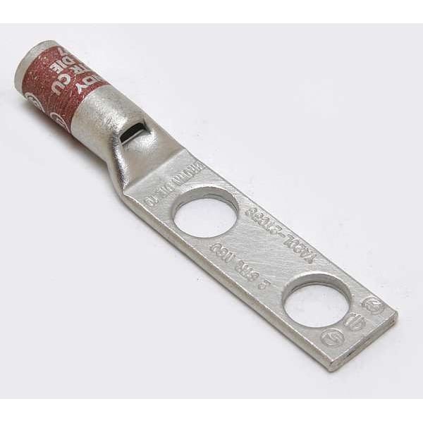 Burndy Two-Hole Compression Lug, 2 AWG Max, 3/8 in Stud, Standard ...