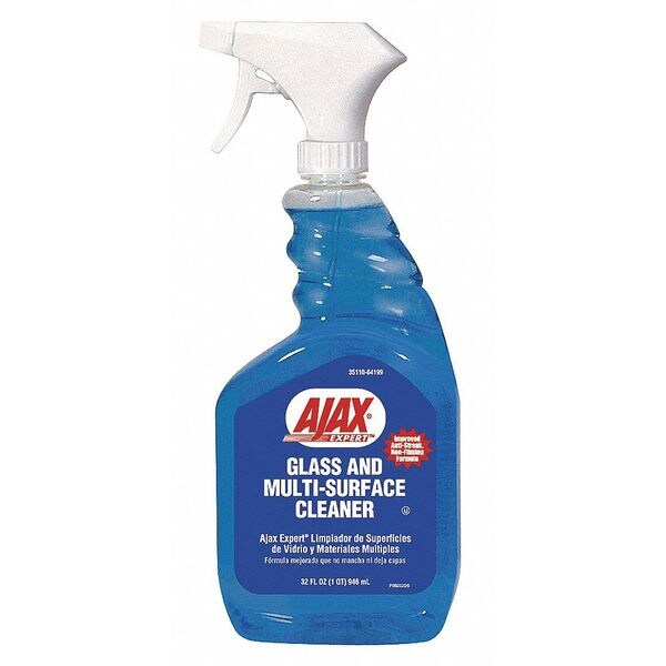 Ajax Glass Cleaner, 32 oz., Clear Blue, odorless, Trigger Spray Bottle ...