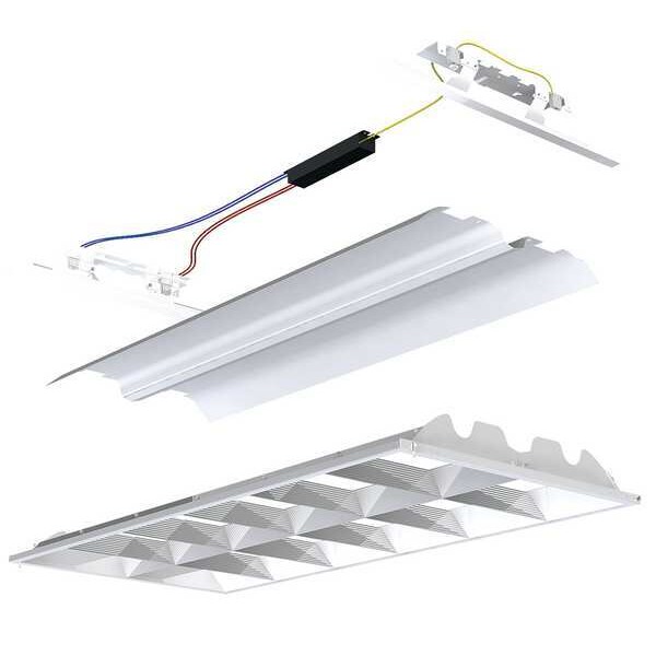 Metalux T8 Louver Retrofit, 4Ft, 32W ART-2OP-232-UNV-HB81H-U | Zoro