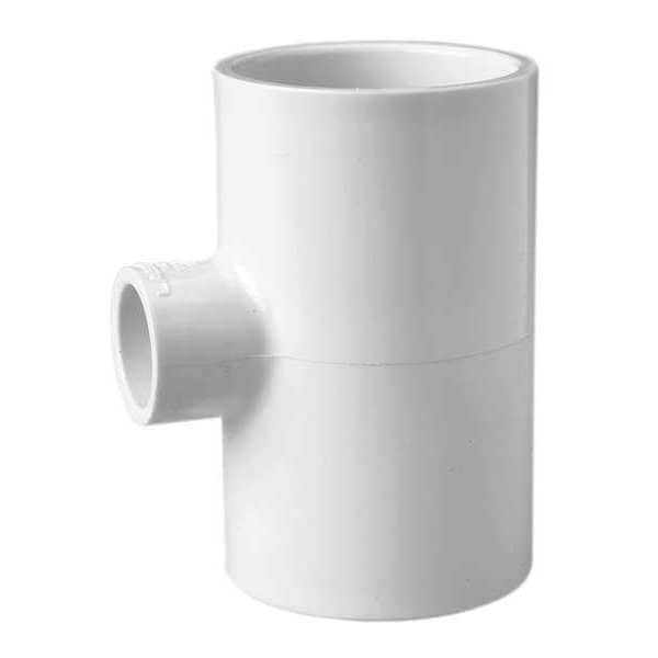 Zoro Select PVC Reducer Tee, Socket x Socket x Socket, 1 in x 1 in x 1/ ...