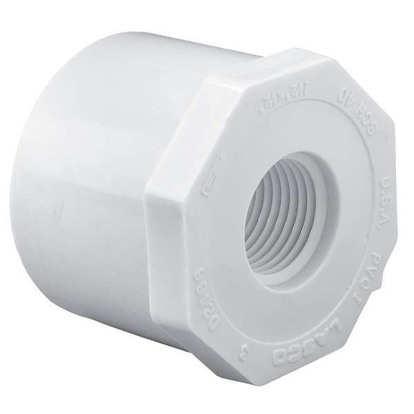 Zoro Select PVC Reducing Bushing, Spigot x FNPT, 3 in x 2 1/2 in Pipe ...