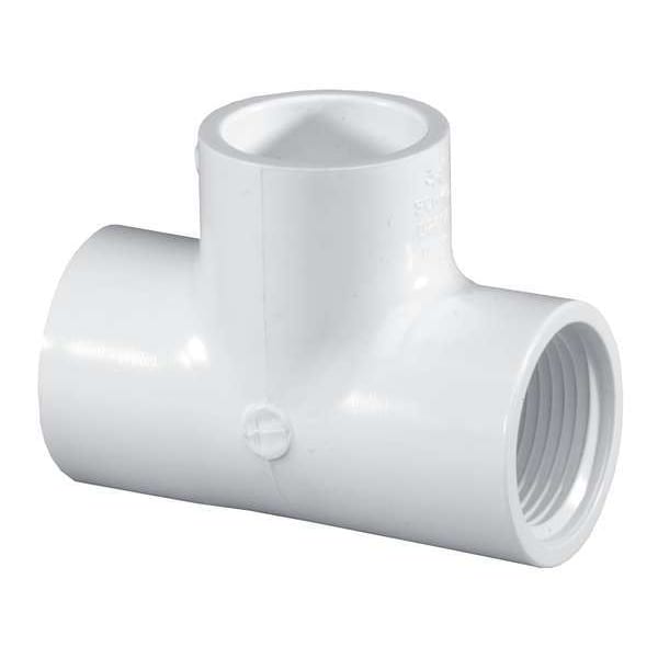 Zoro Select PVC Tee, Socket x FNPT x Socket, 1/2 in Pipe Size 403005 | Zoro