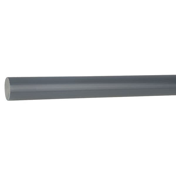 Zoro Select Gray PVC Rod Stock 4 ft. L, 1" Dia. 22JM45 | Zoro