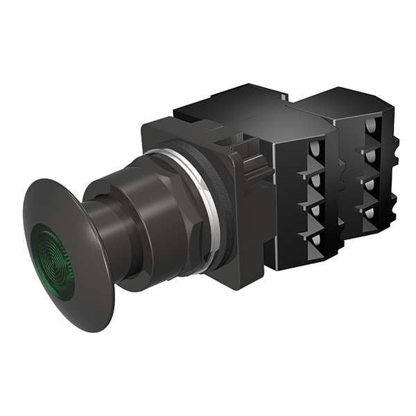 Siemens Push Button Operator, 30 mm, 2NC, Green 52BP2E3G | Zoro