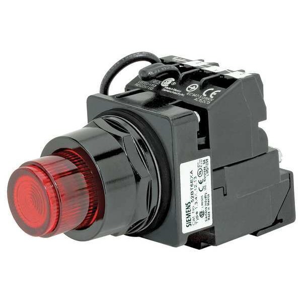 Siemens Illuminated Push Button, 30 mm, 1NC, Red 52BT6H2J | Zoro