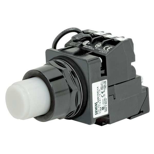 Siemens Illuminated Push Button, 30 mm, 1NC, White 52BT6JBJB | Zoro
