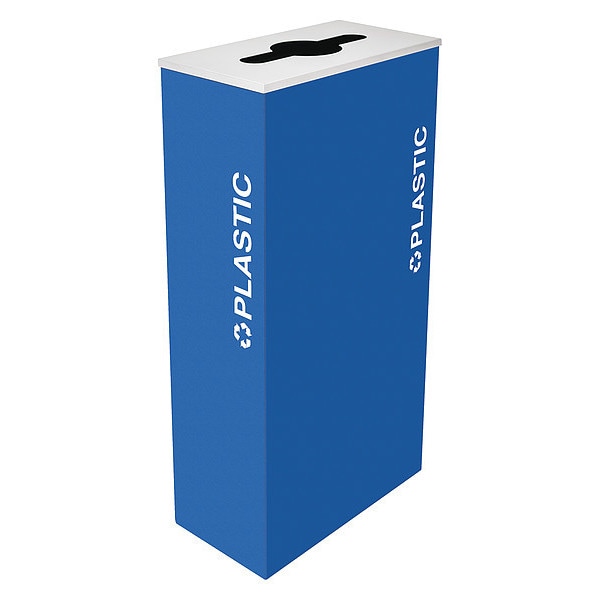 Tough Guy 17 gal Rectangular Recycling Bin, Open Top, Blue, Steel, 1 ...