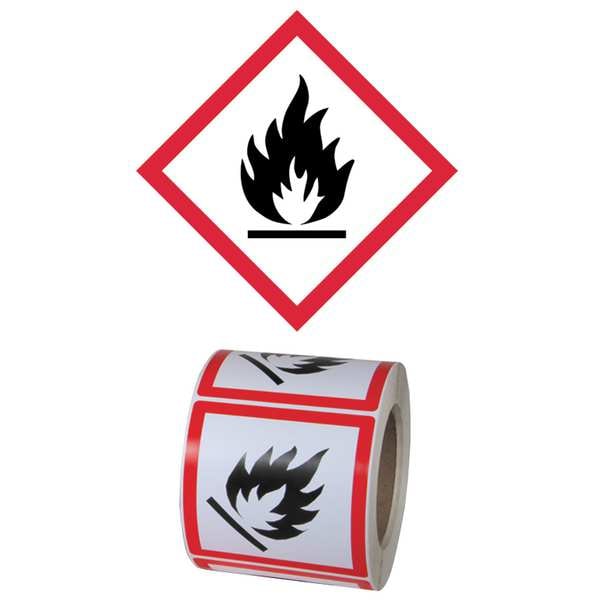 Ghs Safety Pictogram Label, Flame Hazard, PK500 GHS1261 | Zoro