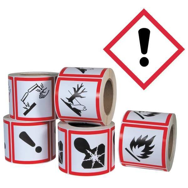 Ghs Safety Pictogram Label, Exclamation Mark, PK500 GHS1263 | Zoro