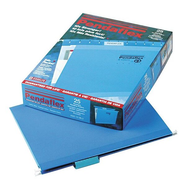 Zoro Select Hanging File Folders, Blue, PK25 PFX415215BLU | Zoro