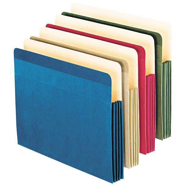 Zoro Select Expandable File Folder 8-1/2 x 11" Assorted, 3-1/2 ...