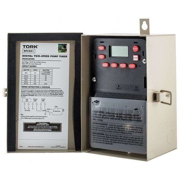 Tork Electronic Pump Timer, 24 hr, SPST DPC201 | Zoro