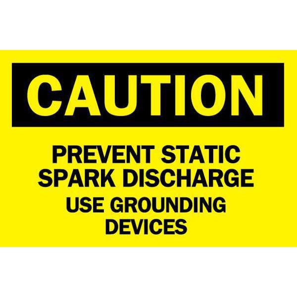 Brady Caution Sign, 10" Height, 14" Width, Plastic, Rectangle, English ...