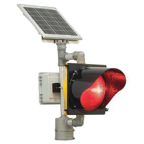 Tapco Solar Flashing Beacon, Green, Slvr Housing 2180-BBSRR | Zoro