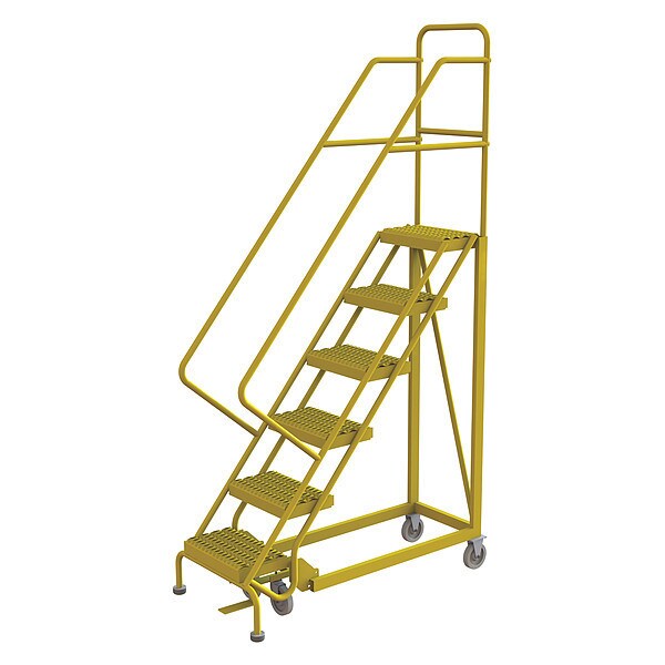 Tri-Arc Rolling Ladder, Steel, Safety Angle, 6-Step KDEC106162-Y | Zoro