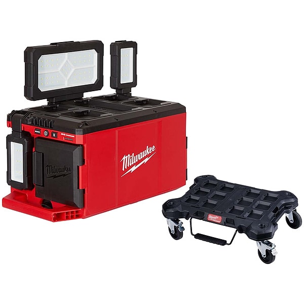 Milwaukee Tool M18 PACKOUT Light + PACKOUT Dolly 2357-20, 48-22-8410 | Zoro