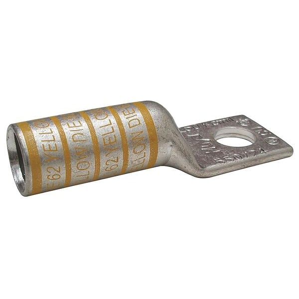 Zoro Select One-Hole Compression Lug, 250 kcmil Max, 1/2 in Stud, Long ...