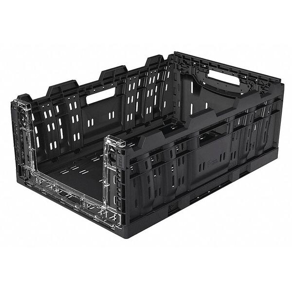 Polymer Logistics Collapsible Container, Black, polypropylene, 1.66 cu ...