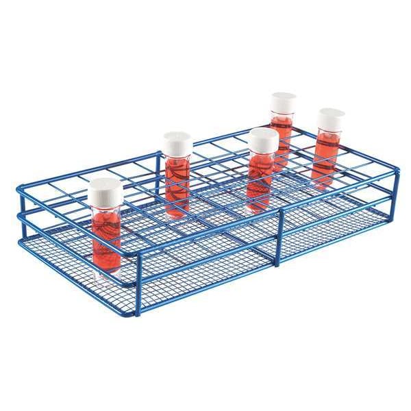 Heathrow Scientific Test Tube Rack, Epoxy-Coated Steel, Blue 120088 | Zoro