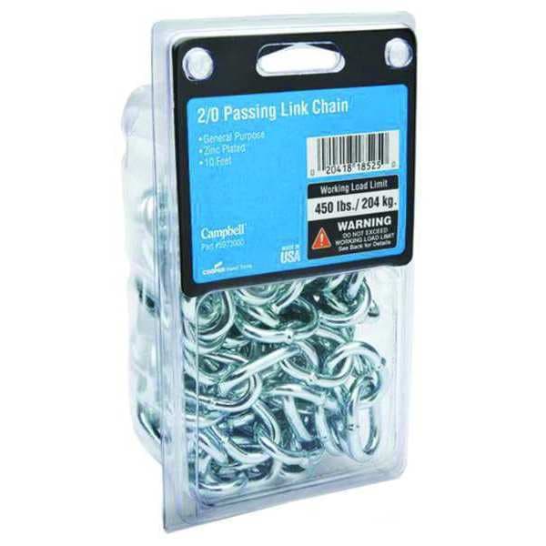 Campbell Chain & Fittings #12 Single Steel Jack Chain, Zinc Plated, 15 ...