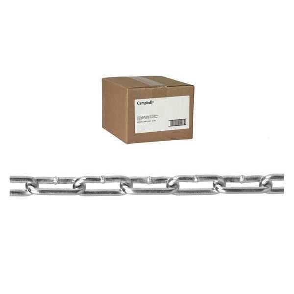 CAMPBELL 2/0 Straight Link Coil Chain, Zinc Plated, 100' per Carton ...