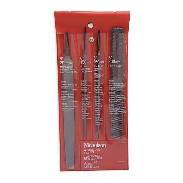 Crescent Nicholson 4 Pc. 6" & 8" Handy Man's Home File Set 22017NN | Zoro