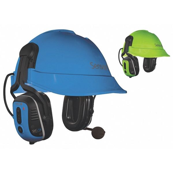 Sensear Hard Hat Mounted Ear Muffs, 23dB, SMARTMUFF, White SMSGLH01 | Zoro