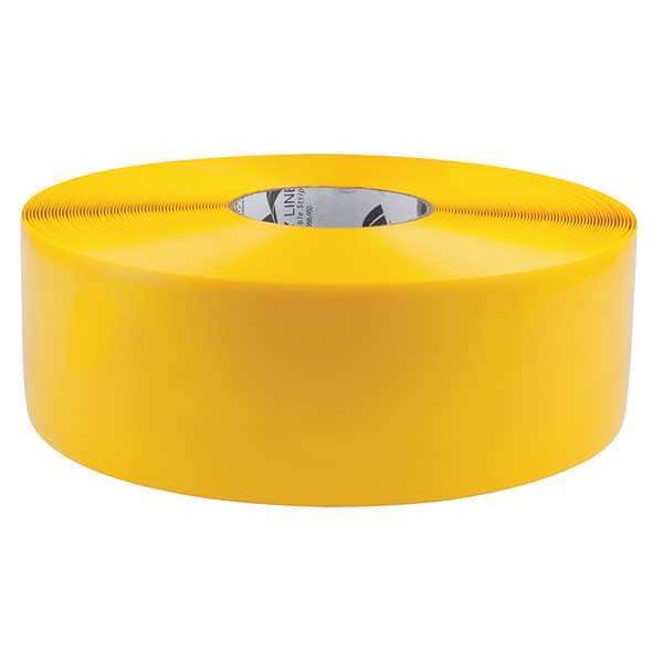 Mighty Line Floor Marking Tape, Vinyl, Solid, Yellow, 3 in W., 50 mil ...