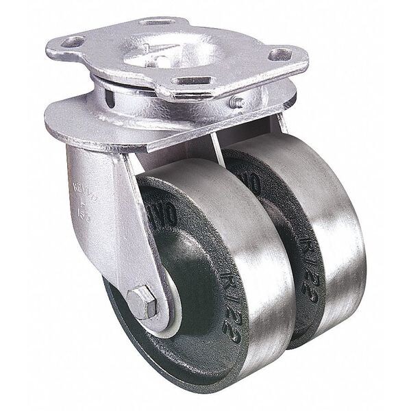 Zoro Select Dual Whel Kingpinlss Cstr, Cast Irn, 8 in. 2SH 200 CI2H | Zoro