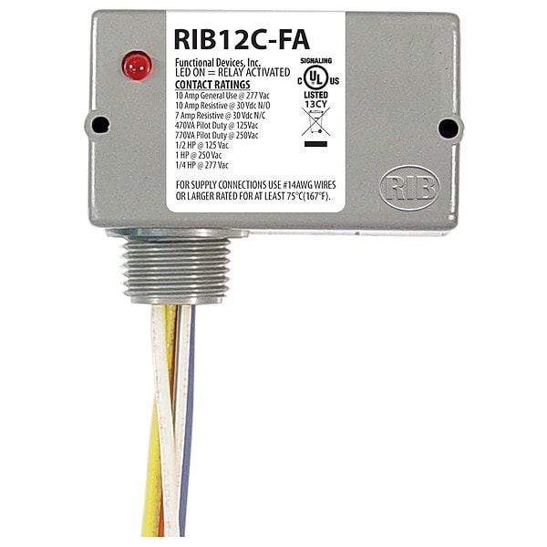 Functional Devices-Rib Enclosed Relay, 10A, SPDT RIB12C-FA | Zoro