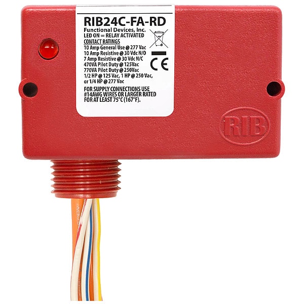 FUNCTIONAL DEVICES INC / RIB Enclosed Relay,10A,SPDT,Polarized (RIB24C ...