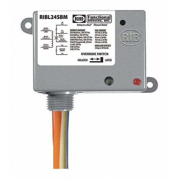 Functional Devices-Rib Enclosed Relay, 20A, SPST RIBL24SBM | Zoro